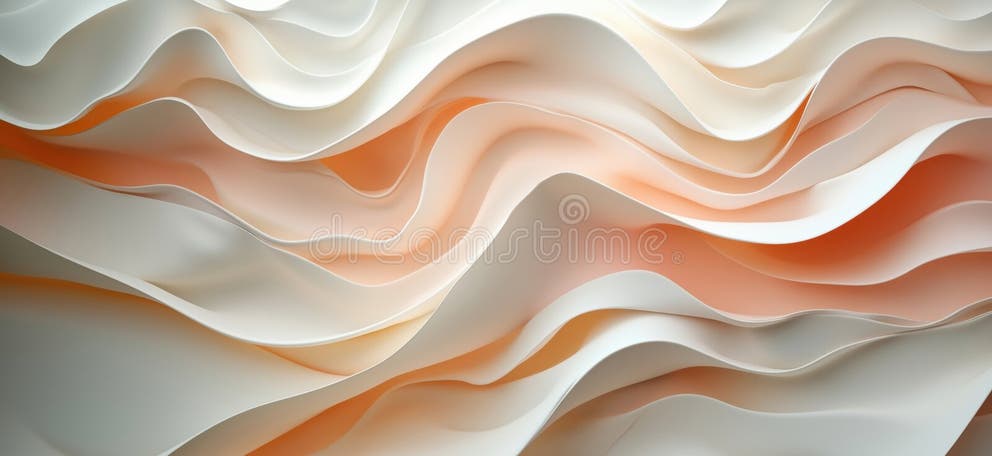 Abstract Wave Patterns in Soft Peach and Cream Colors Creating a Fluid ...