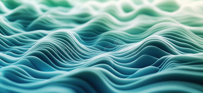 Abstract Wave Patterns in Soothing Blue Tones with Smooth Curves and ...