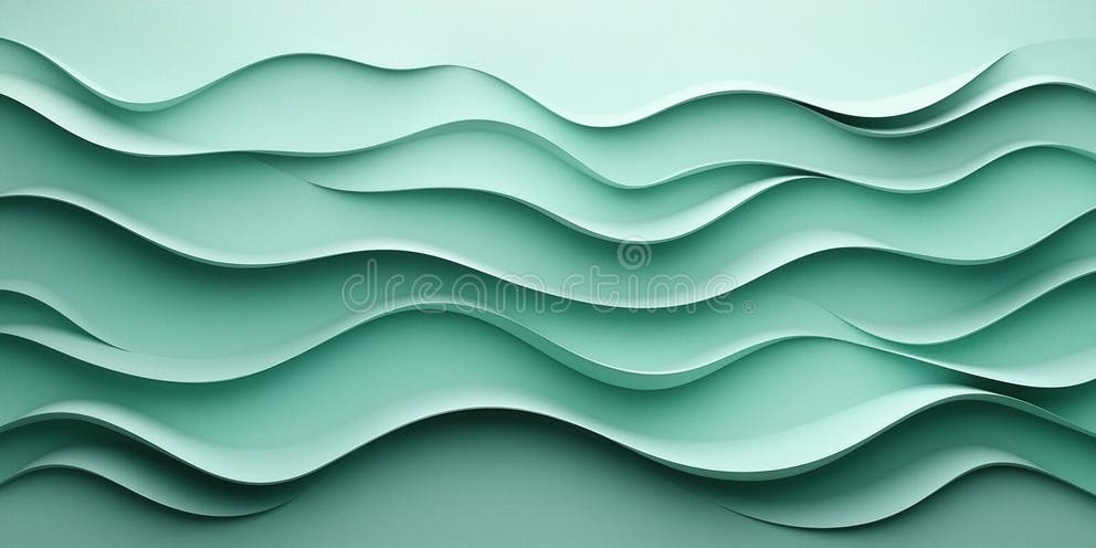 Abstract Wave Patterns in Soothing Mint Green Tones for Modern Design ...