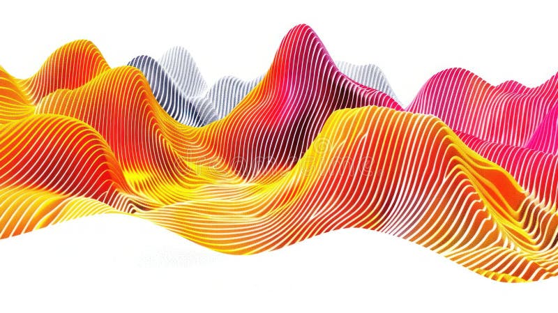Abstract Wave Patterns In Vibrant Colors Create A Dynamic Visual Effect