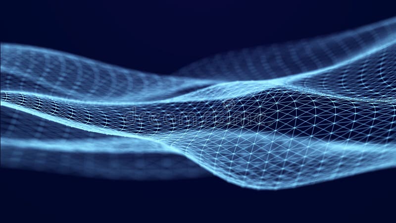 Abstract Wave with Points. Big Data. Dynamic Wave Background. 3d ...