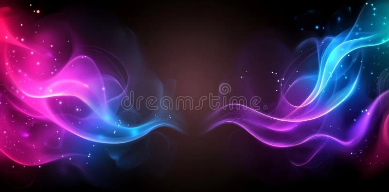An Abstract Wave in Purple and Blue Flows Across a Black Background ...