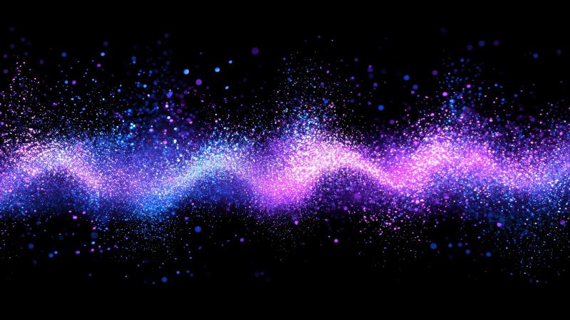Abstract Wave of Purple and Blue Particles Stock Illustration ...