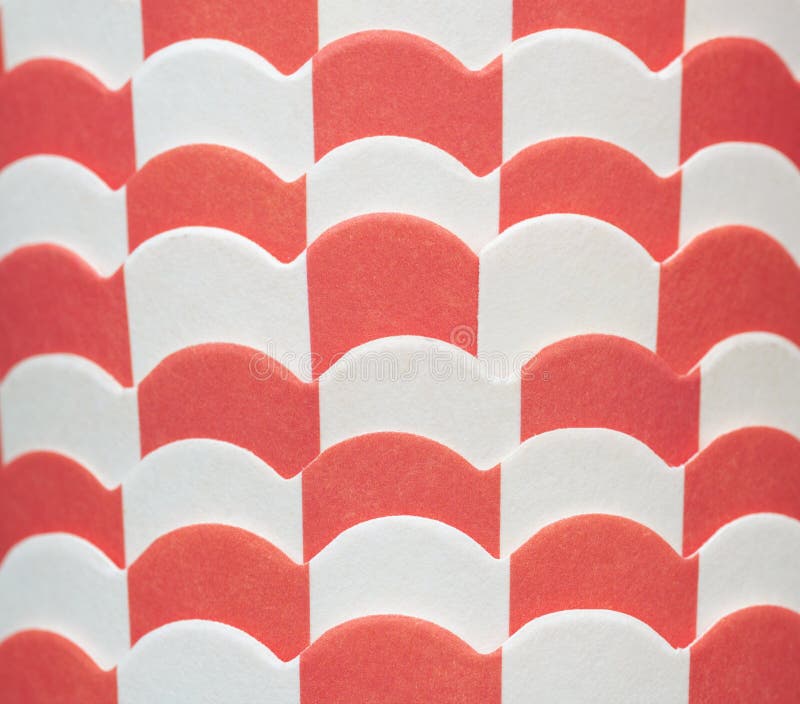 Abstract Wave Rectangle Curves Red and White Pattern of Paper Cup ...