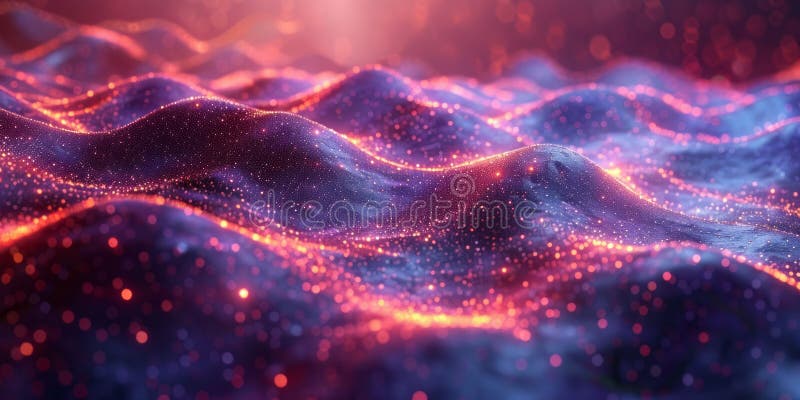 Abstract Wave with Red and Blue Lights Stock Illustration ...