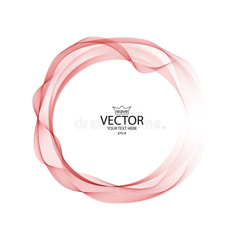 Abstract Wave Red-pink Background. Round Frame of Red Waves Stock ...