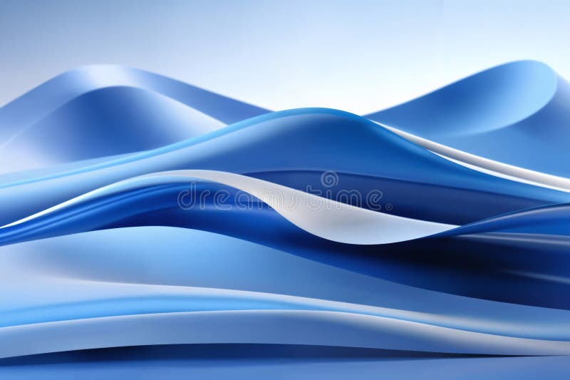 Abstract Wave Shape Background with Curvy Lines, White and Blue Color ...