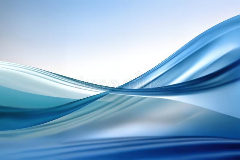 Abstract Wave Shape Background with Curvy Lines, White and Blue Color ...