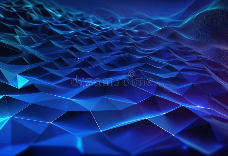 Abstract Wave Shape on a Low-polygonal Triangular Stock Illustration ...