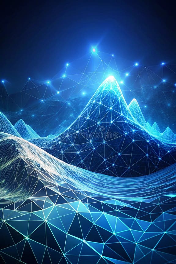 Abstract Wave Shape on Low-Polygonal Triangular Background Stock ...