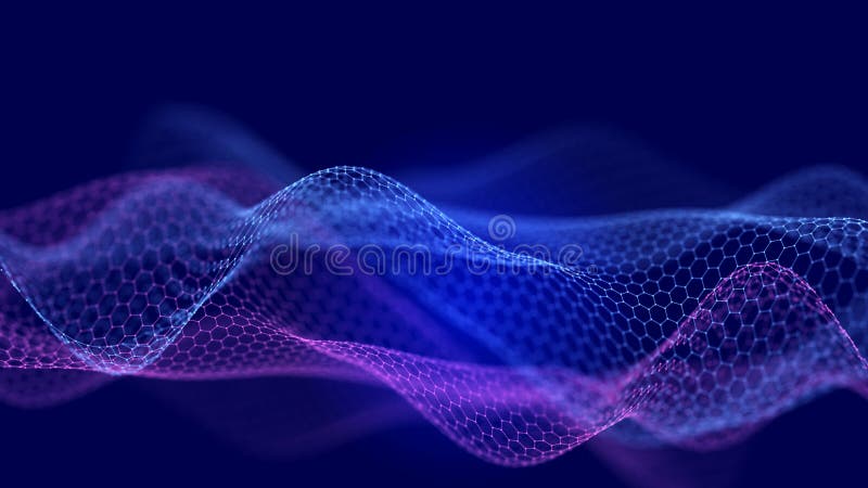 Abstract Wave of Sound Particles. Equalizer for Music. Signal ...