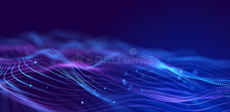 Abstract Wave of Sound Particles. Equalizer for Music. Signal ...