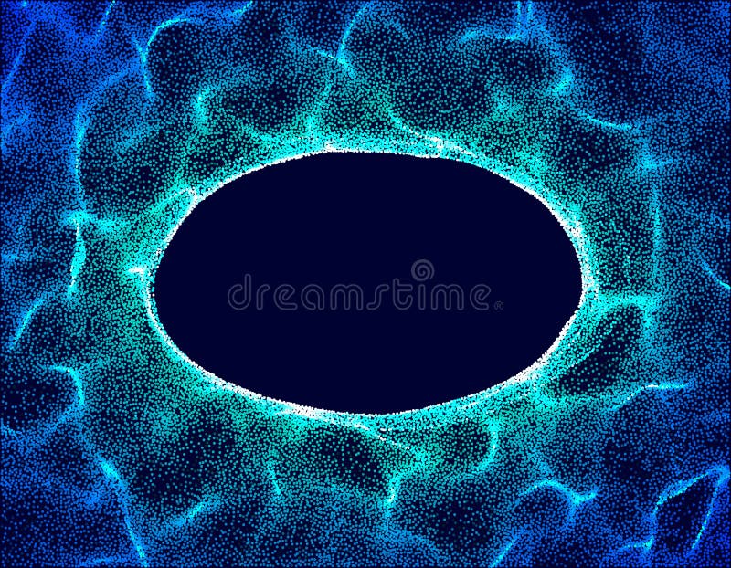 Abstract Wave Surface of Particles. Oval Hole Stock Vector ...