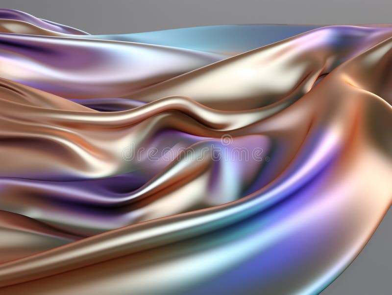 Abstract Wave Surface Texture Metallic Character 3d Render Fabric Stock ...