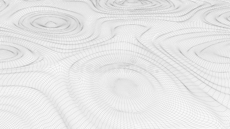Abstract Wave Surface Wireframe Retro Pattern. Abstract 3d Vector ...