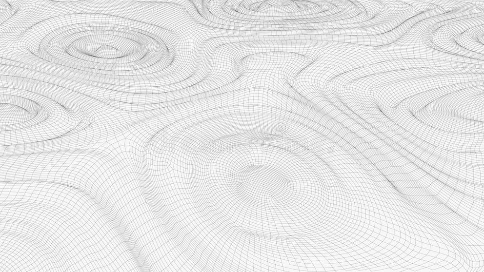 Abstract Wave Surface Wireframe Retro Pattern. Abstract 3d Vector ...