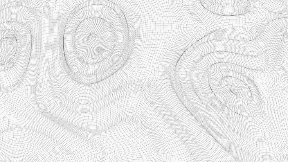 Abstract Wave Surface Wireframe Retro Pattern. Abstract 3d Vector ...