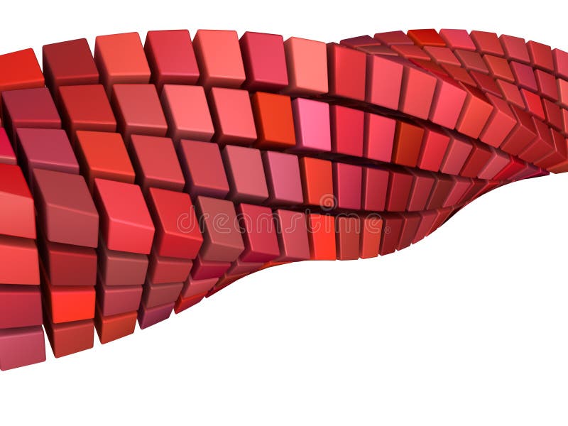 Abstract Wave Swirl 3d Shape in Red Pink Stock Illustration ...