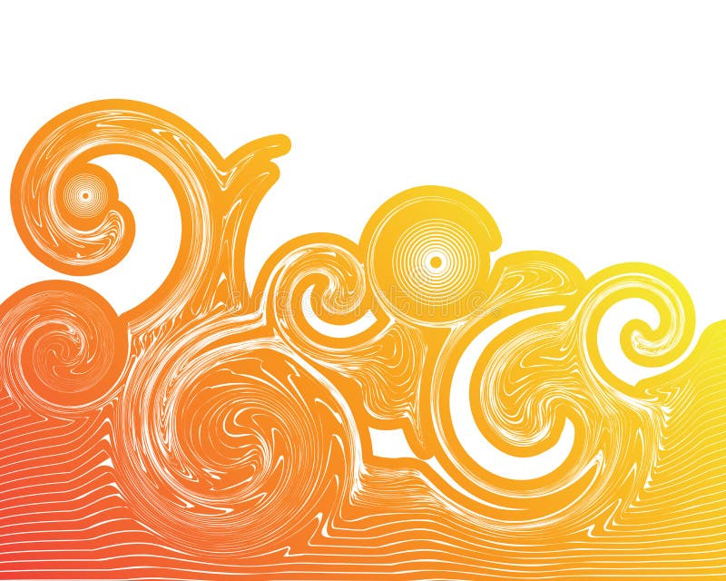 Abstract wave swirls stock vector. Illustration of orange - 9219911