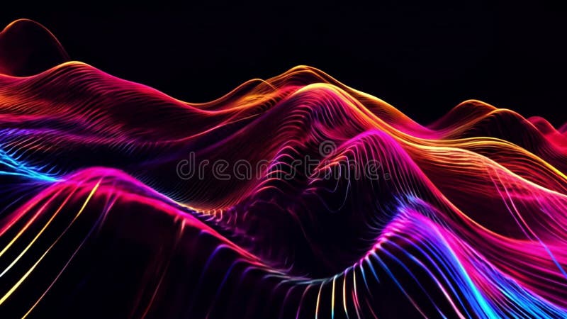 Abstract Wave Texture with Light Lines on Slow Motion Background Stock ...