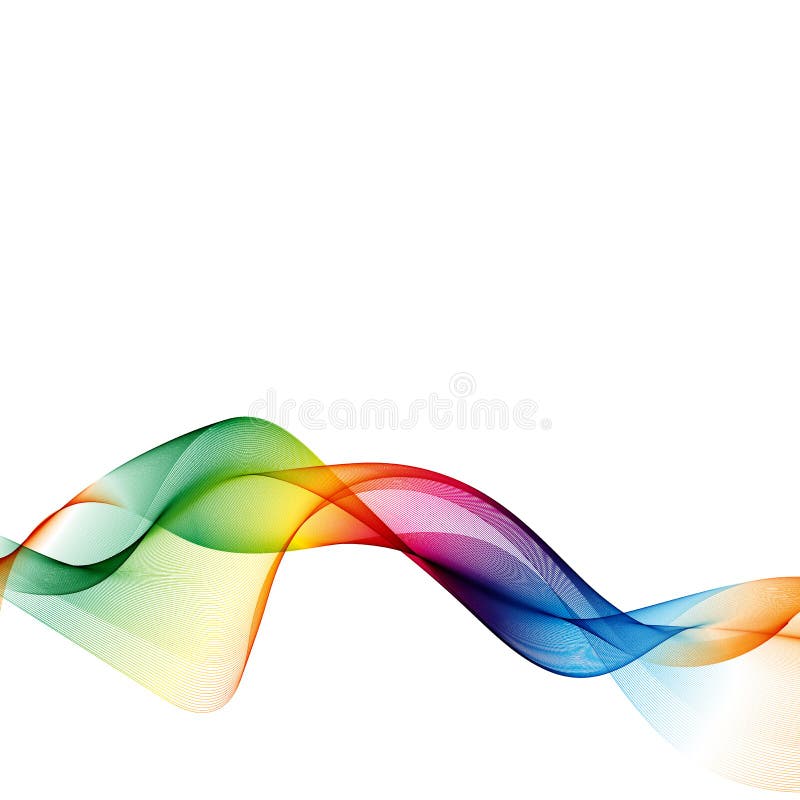 Abstract Wave Vector Background, Rainbow Waved Lines for Brochure ...