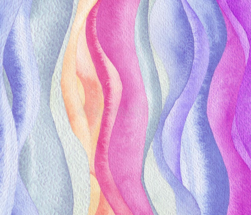 Abstract Wave Watercolor Painted Background. Paper Texture Stock Image ...