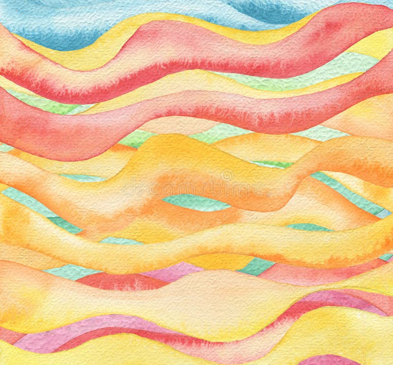 Abstract Wave Watercolor Painted Background. Stock Image - Image of ...