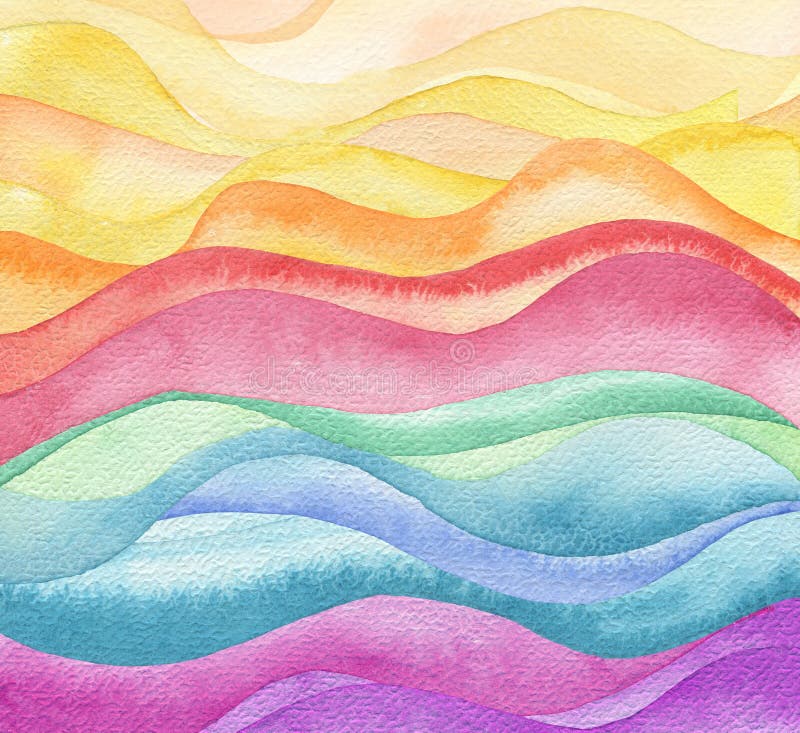 Abstract Wave Watercolor Painted Background Stock Photo - Image of draw ...