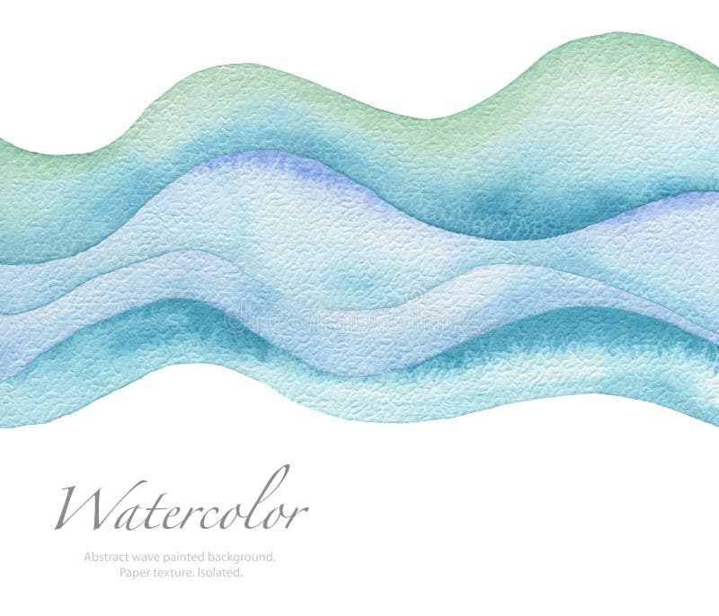 Abstract Wave Watercolor Painted Background. Paper Texture Stock ...