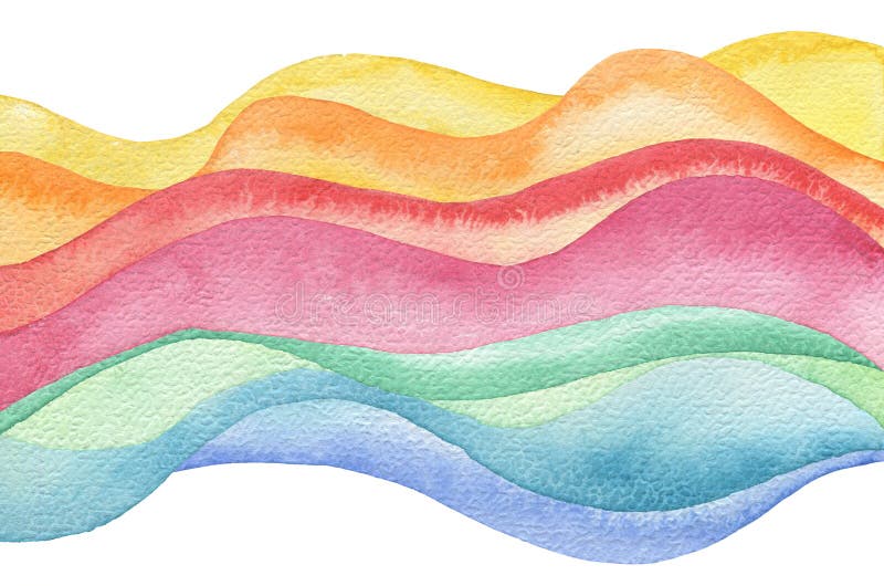 Abstract Wave Watercolor Painted Background. Paper Texture Stock ...