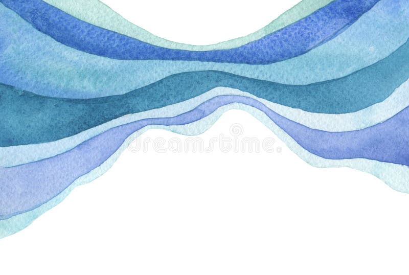 Abstract Wave Watercolor Painted Background. Paper Texture. Isolated ...