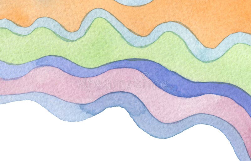 Abstract Wave Watercolor Painted Background. Paper Texture Stock Photo ...