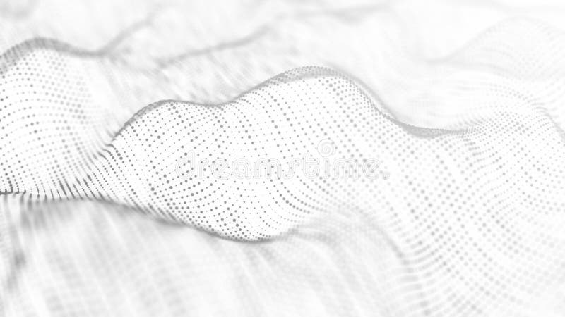 Abstract Wave White Background. Futuristic Wave with Connecting Dots ...