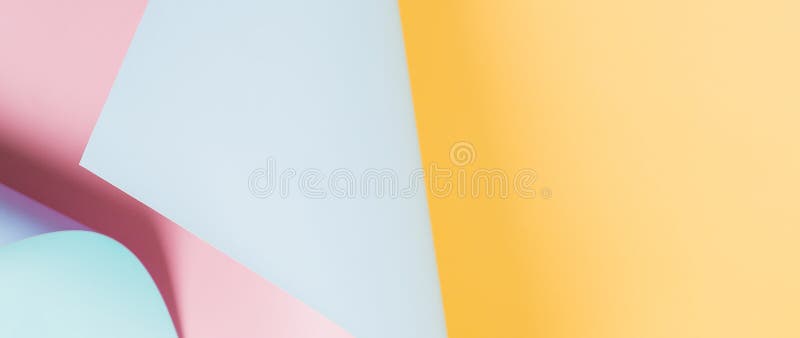 Abstract Wave of Yellow, Pastel Pink and Light Blue Paper. Creative ...