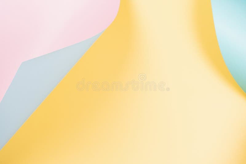 Abstract Wave of Yellow, Pastel Pink and Light Blue Paper. Creative ...