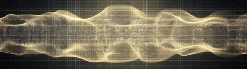 Abstract Waveform Background with Soft Golden Light and Grid Pattern ...