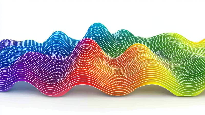 An Abstract Waveform with a Colorful Design is Set Against a White ...