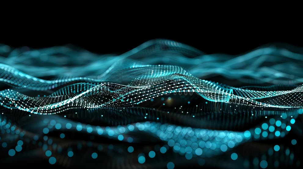 Abstract Waveform Connection, Digital Network Data Stream Stock Illustration - Illustration of ...