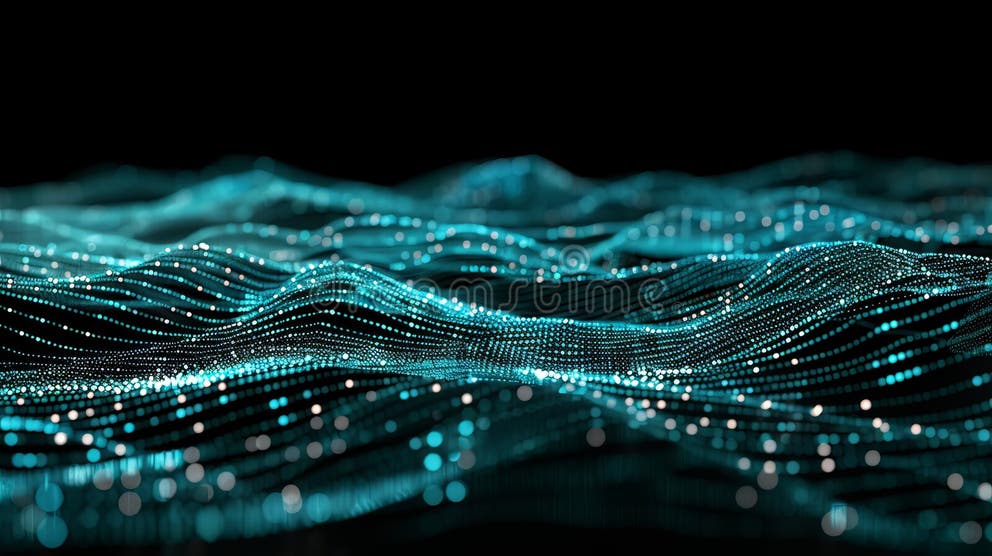 Abstract Waveform of Data Particles - Visualizing Big Data Flow in Tech ...