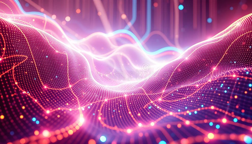 Abstract Waveform: Dynamic Data Visualization in Vibrant Hues Stock ...