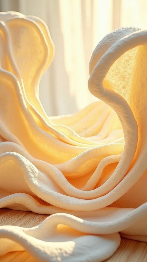Abstract Waveform Fabric in Sunlight with Soft Textures and Warm Tones ...