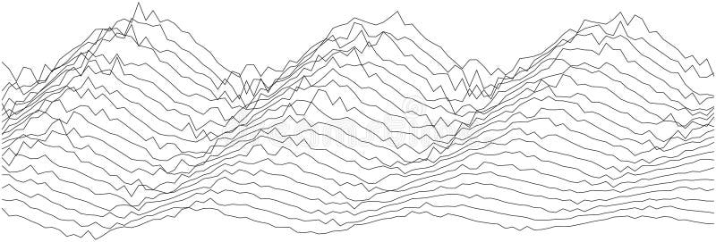 Abstract Waveform Landscape with Contour Lines for Modern Design and ...