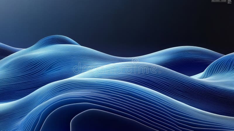 Abstract Waveform Landscape Featuring a Soft Blue Gradient and Textured ...