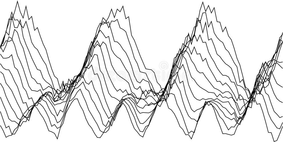 Abstract Waveform Lines Art - Dynamic Black and White Line Patterns ...