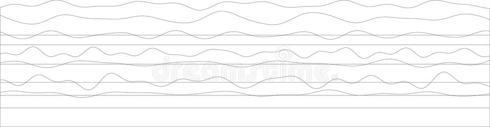 Abstract Waveform Lines on White Background Art Design Stock Vector ...