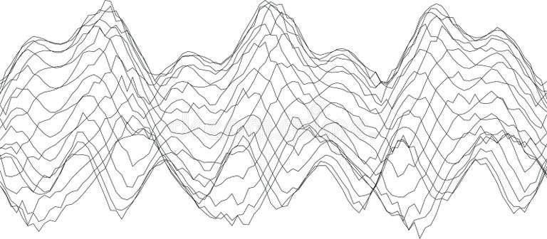 Abstract Waveform Pattern with Complex Line Art Design for Digital Projects Stock Illustration ...