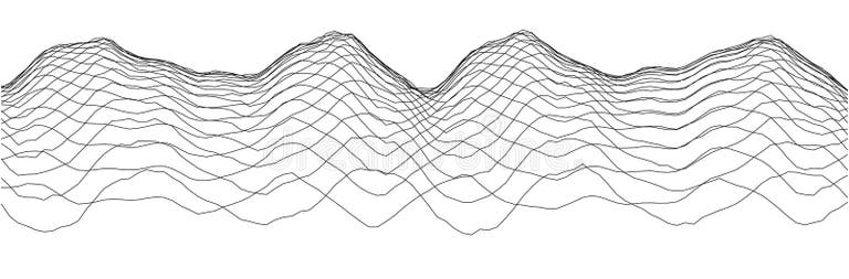 Abstract Waveform Pattern in Monochrome Line Art for Modern Graphic ...