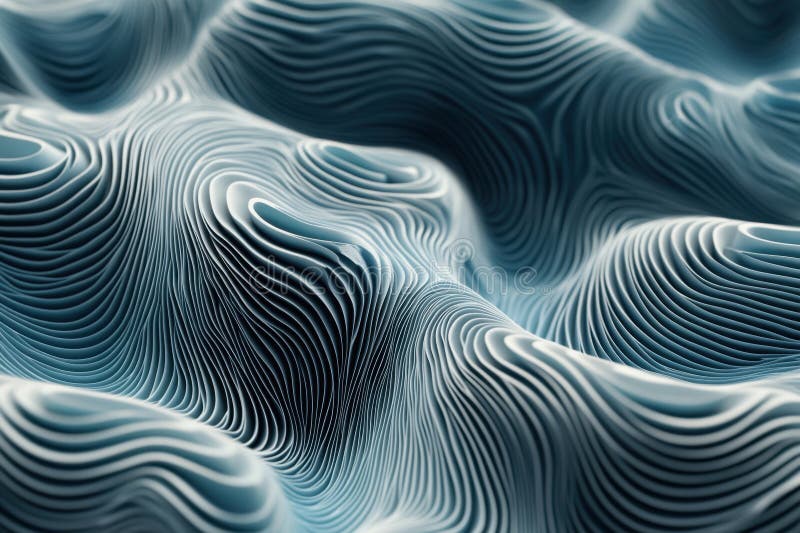 Abstract Waveform Patterns: Dynamic Blue Rippled Surface with Organic ...