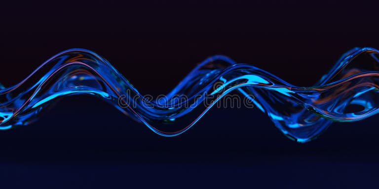 Abstract Waveform in Vibrant Blue Hues, Capturing Fluidity and Motion ...