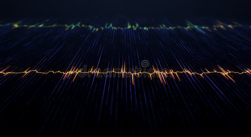 Abstract Waveform Visual with Colorful Line Display Stock Illustration ...